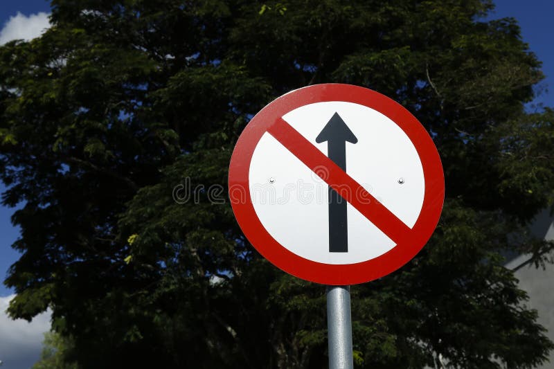 Traffic Signpost Prohibited Direction Stock Image - Image of caution ...