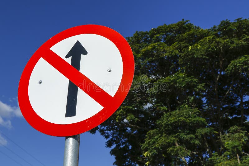 Traffic Signpost Prohibited Direction Stock Photo - Image of security ...