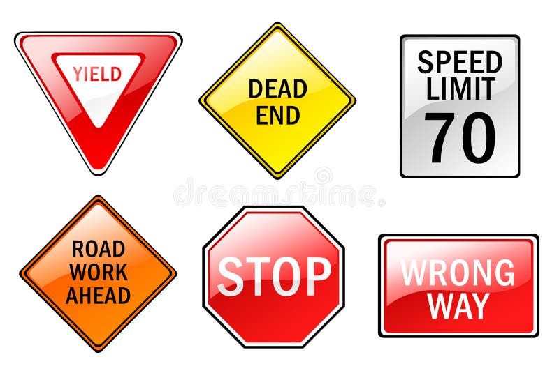 Traffic Sign and Post Vector Icons Stock Vector - Illustration of ...