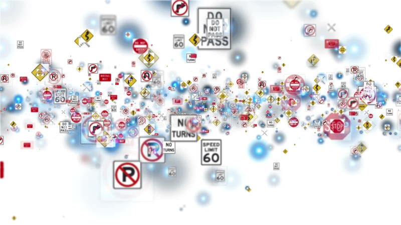 Traffic Signs Animation, White Stock Footage - Video of sign, road ...