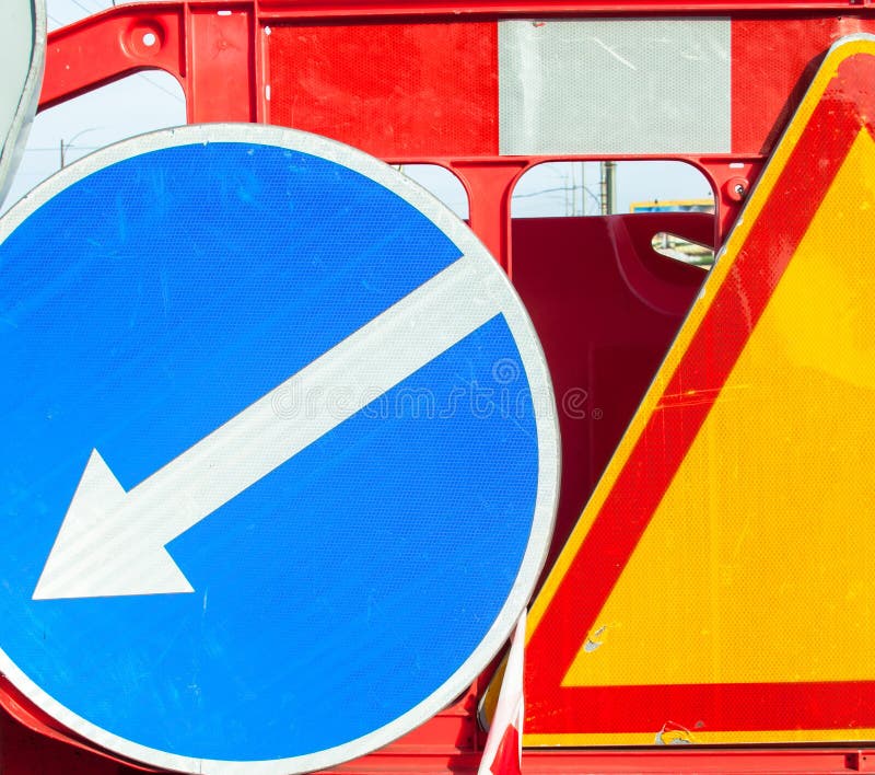 Traffic signs stock image. Image of industrial, arrow - 184320061
