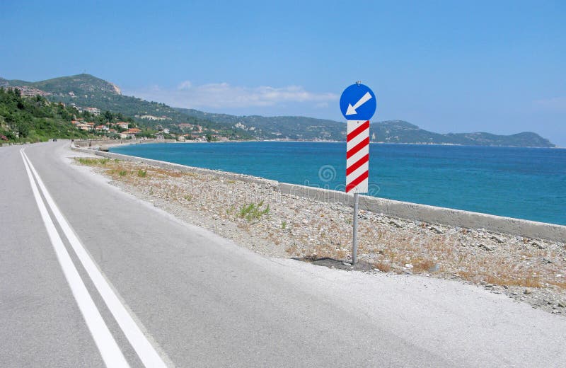 Traffic Signs, Obstacle and Detour Stock Photo - Image of europe ...