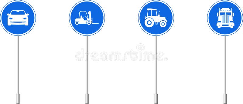 Traffic Signs Permitting Specific Types of Vehicles. Mandatory Signs ...