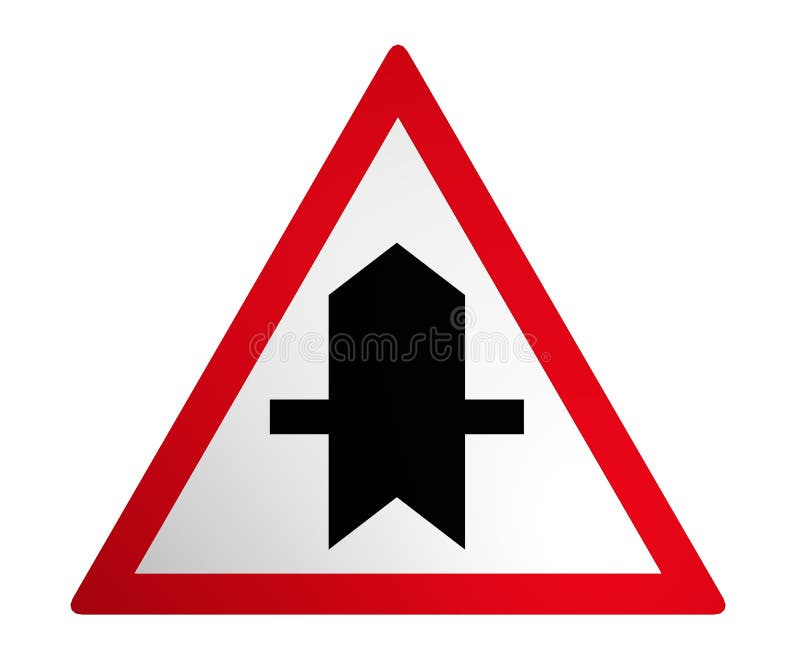 German Traffic Sign: Bending Right of Way, Right Stock Illustration ...