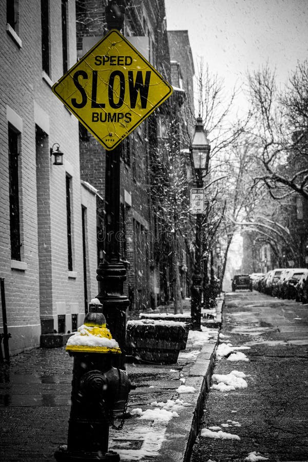Traffic signs on a street stock image. Image of bump - 318404975