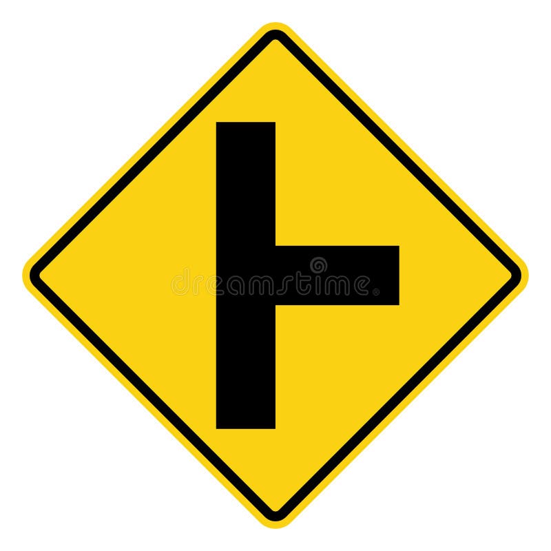 Traffic Signs,Warning Signs, Side Road Junction On Right Stock ...