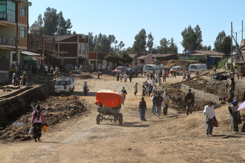 The Traffic in the Streets of Debark in Ethiopia Editorial Photo ...