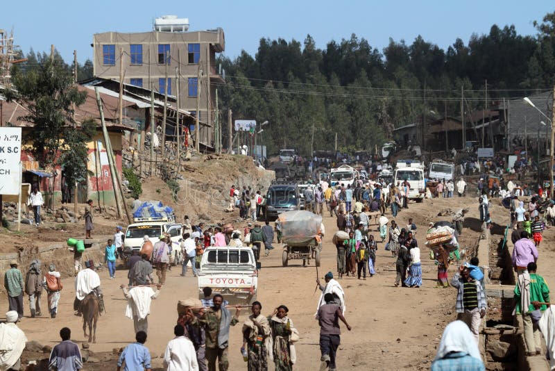 The Traffic in the Streets of Debark in Ethiopia Editorial Photo ...