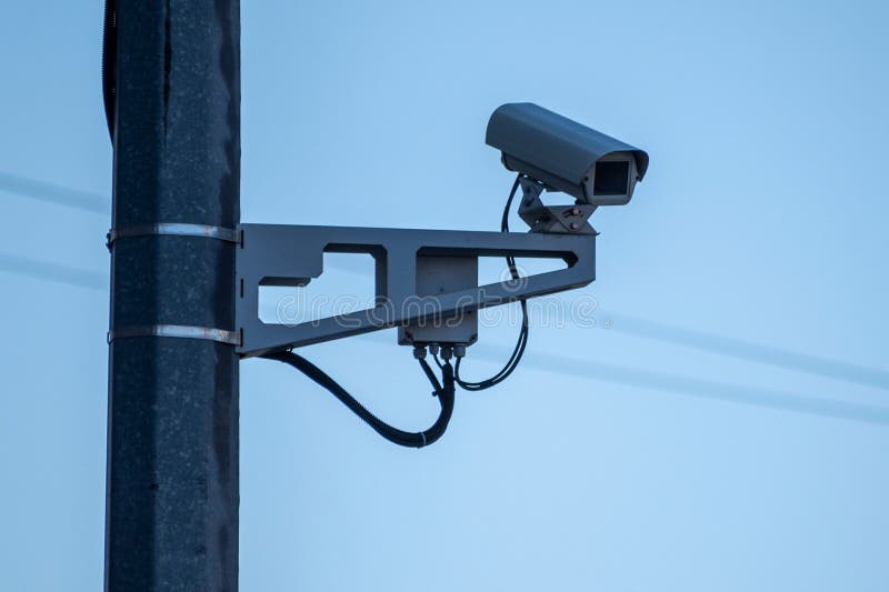 Traffic Surveillance Camera on Pole Stock Image - Image of movement ...