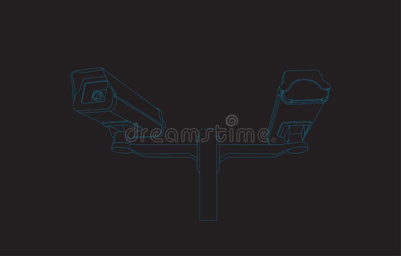 Surveillance Camera Pole Stock Illustrations – 189 Surveillance Camera ...
