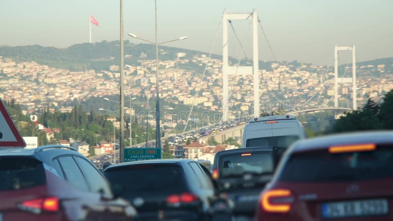 Traffic on Bosphorus Bridge in Istanbul, Turkey Stock Footage - Video ...