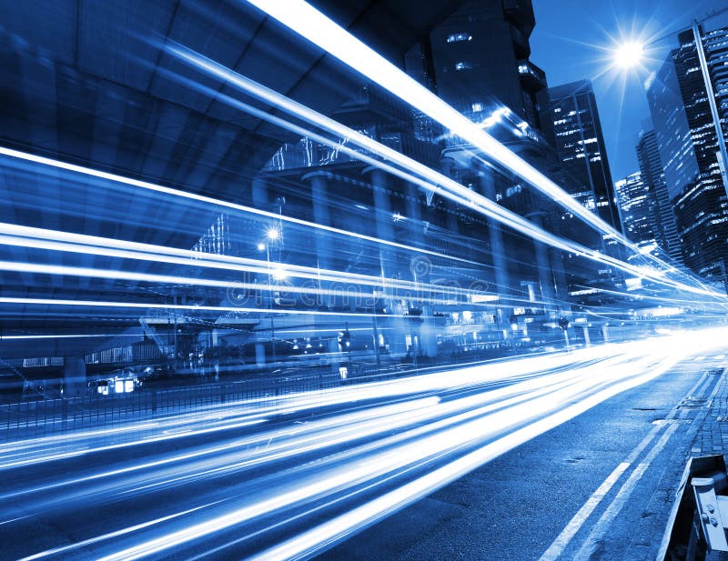 Traffic trail in city stock image. Image of downtown - 28526305