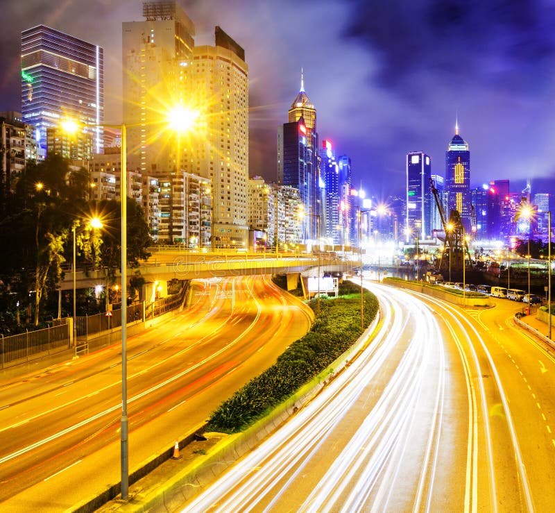 Traffic trail in city stock photo. Image of movement - 33570906