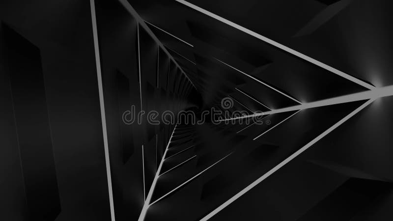 Traffic in Triangular Tunnel. Design. Movement through Black Triangular ...