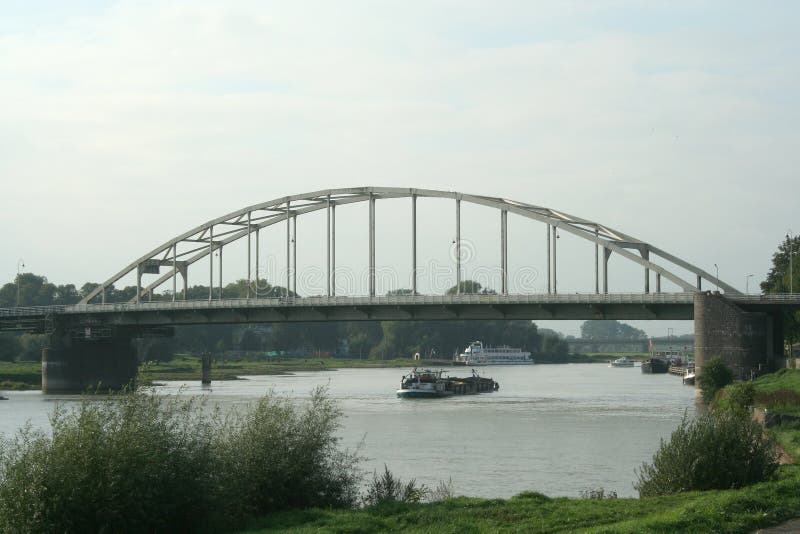 Traffic and View on the River IJssel Editorial Photo - Image of bridge ...