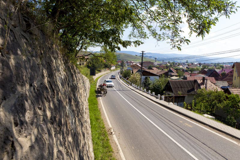 Light Traffic and Toplita City Outskirts Editorial Stock Photo - Image ...