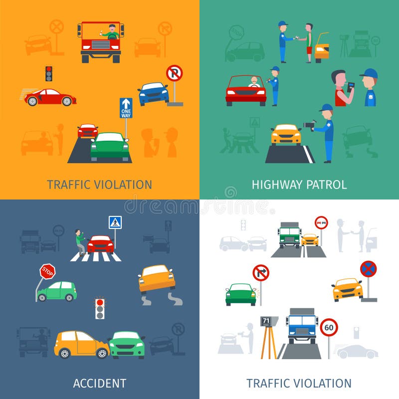 Traffic Violation Icons Set Stock Vector - Illustration of interface ... Traffic Violation Icons Set Stock Vector - Illustration of interface ...