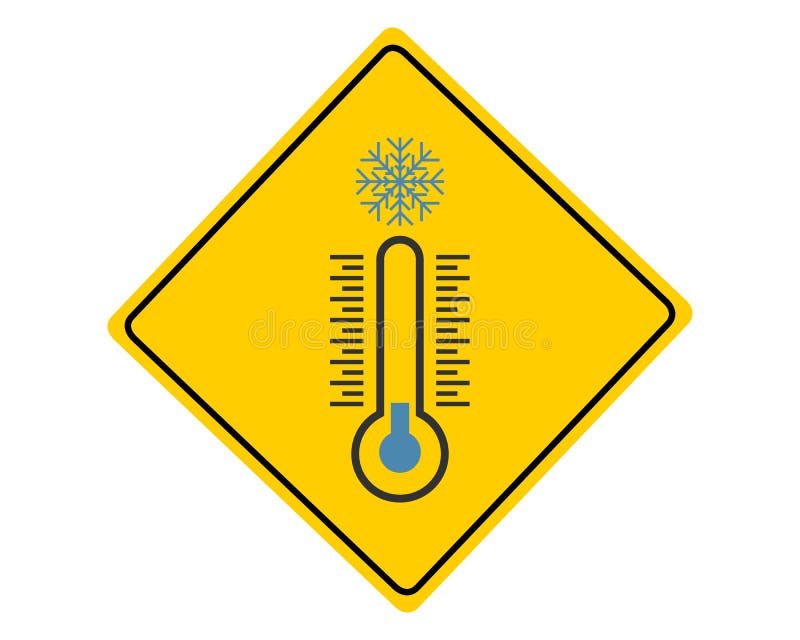 Cold warning sign stock vector. Illustration of frozen - 21712418
