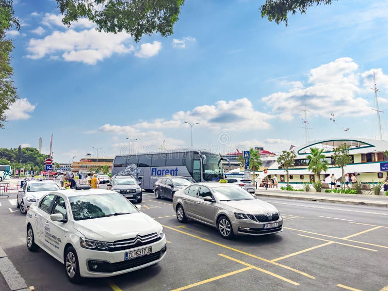 Traffic on the Waterfront of the City of Split, Croatia. Editorial ...