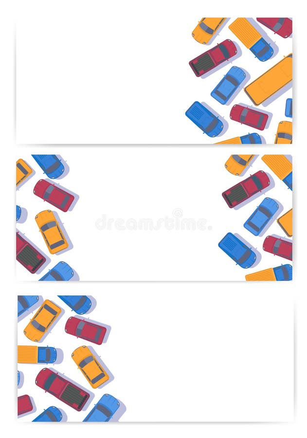 Traffic Jam. Large Congestion of Cars. Web Banner or Poster Design ...