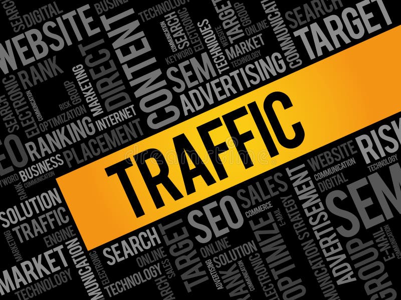 TRAFFIC word cloud stock illustration. Illustration of optimization ...