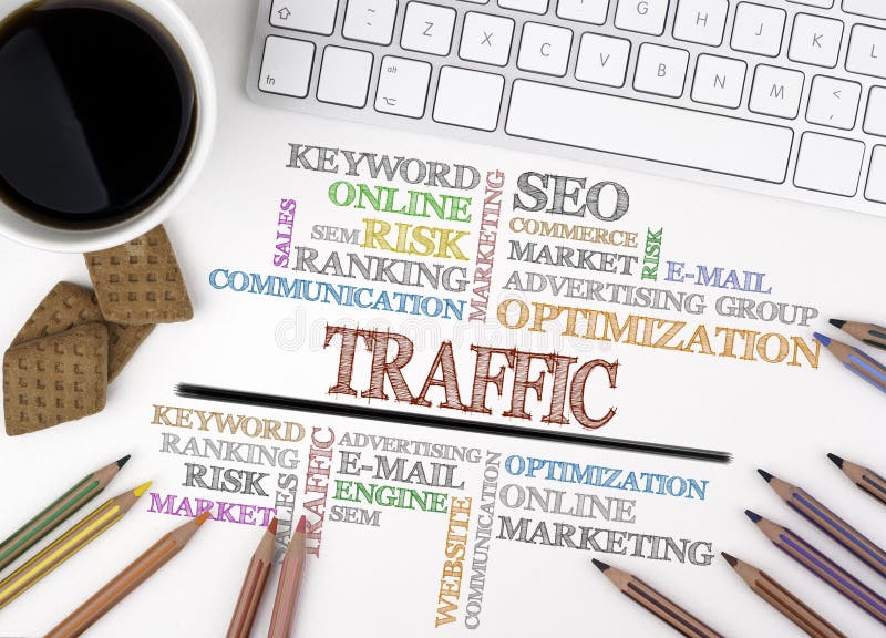 Traffic Word Cloud, Business Concept. White Office Desk Stock Photo ...