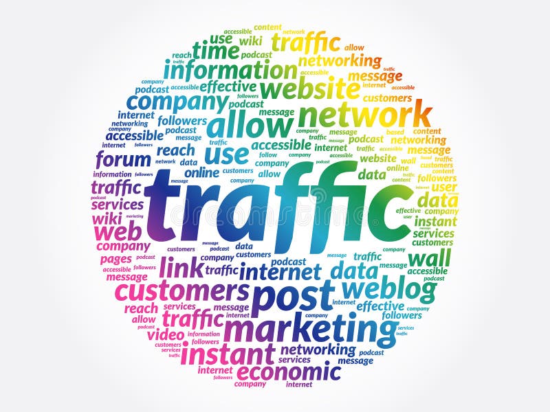 TRAFFIC word cloud stock illustration. Illustration of optimization ...