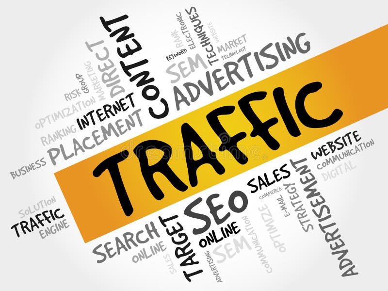 TRAFFIC word cloud stock illustration. Illustration of optimization ...