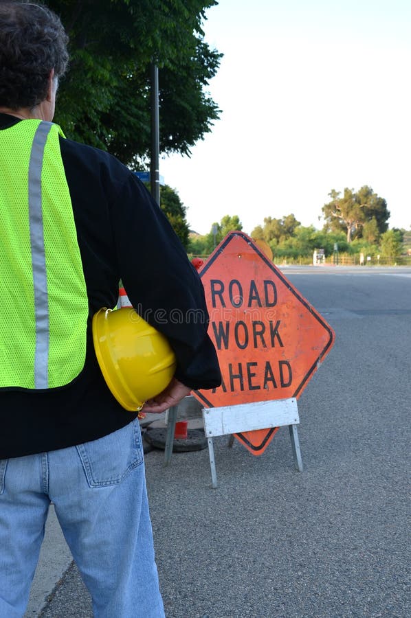 Traffic Worker stock photo. Image of occupation, helmet - 20195860