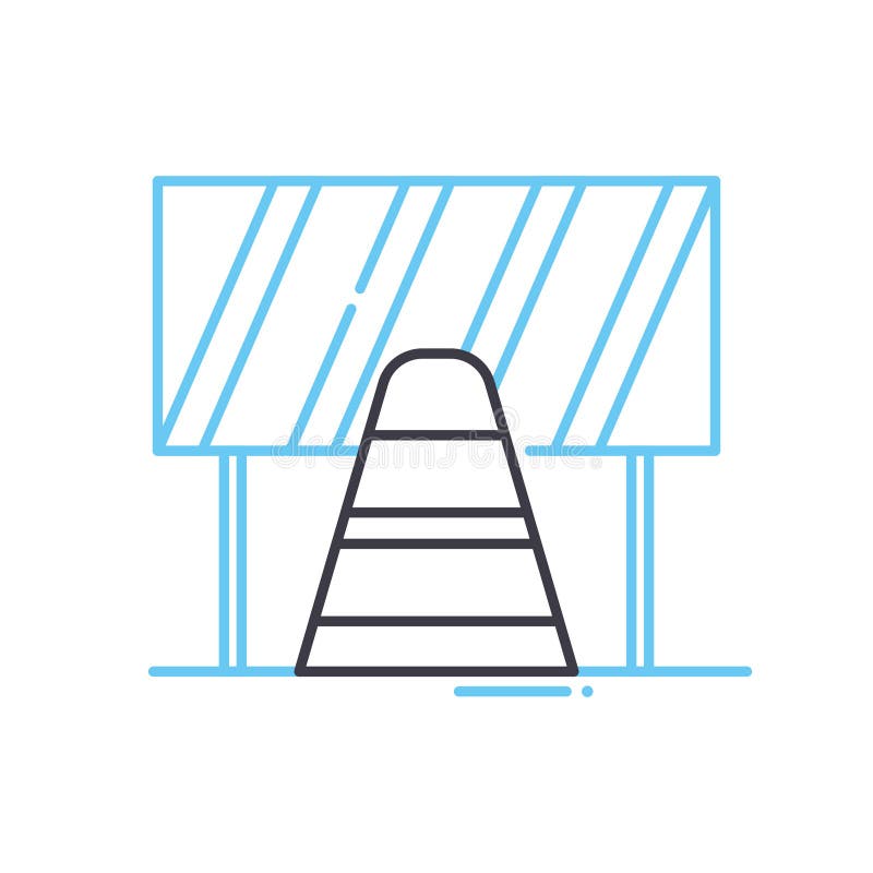 Traffice Cone Line Icon, Outline Symbol, Vector Illustration, Concept ...