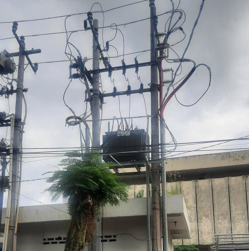 Trafo Electricity Network Cable Pole Editorial Stock Image - Image of ...