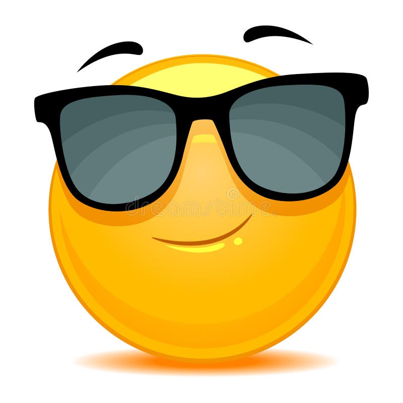 Tragende Sonnenbrille Smiley Emoticons Vektor Abbildung - Illustration ...