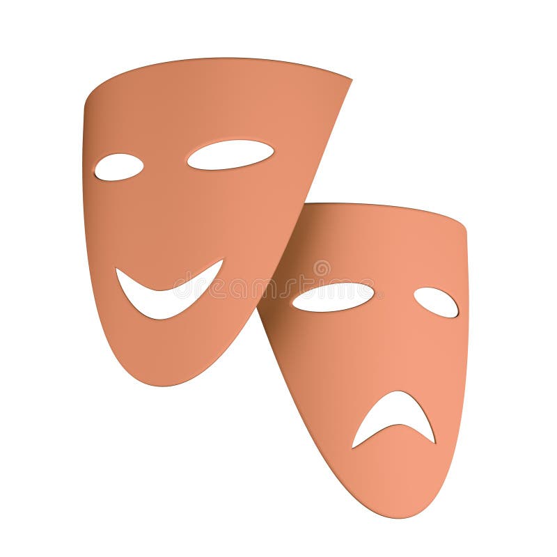 Tragic and comic masks stock illustration. Illustration of cheerful ...