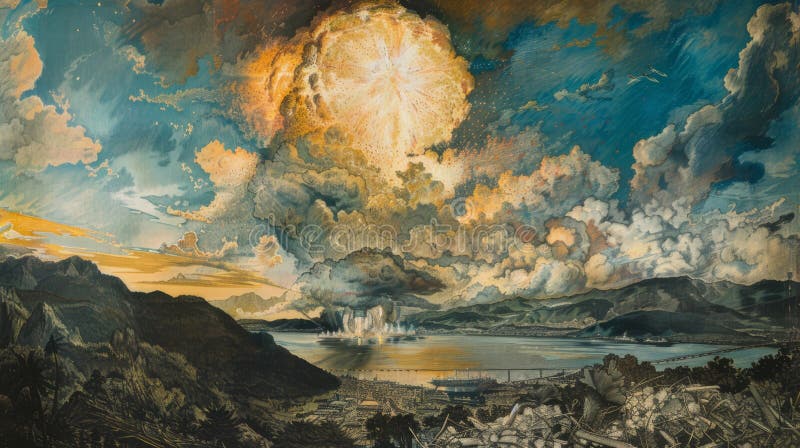 Tragic Day: Nagasaki Devastated by Atomic Bomb in Haunting Image Stock ...