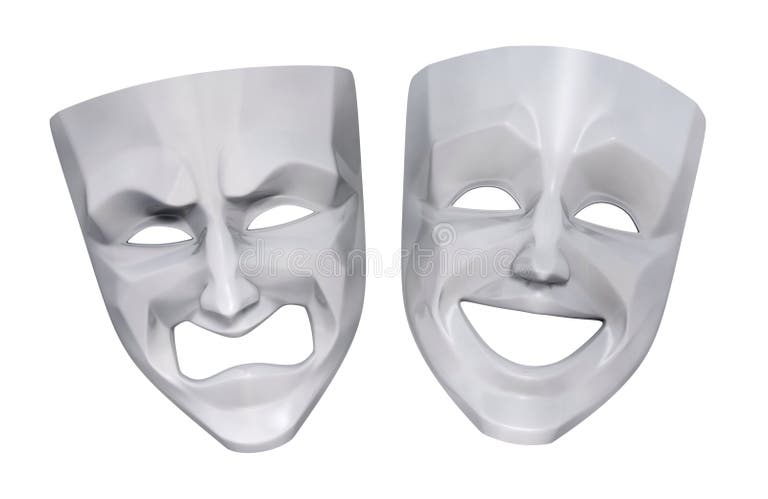 Tragicomic Theater Masks stock illustration. Illustration of characters ...
