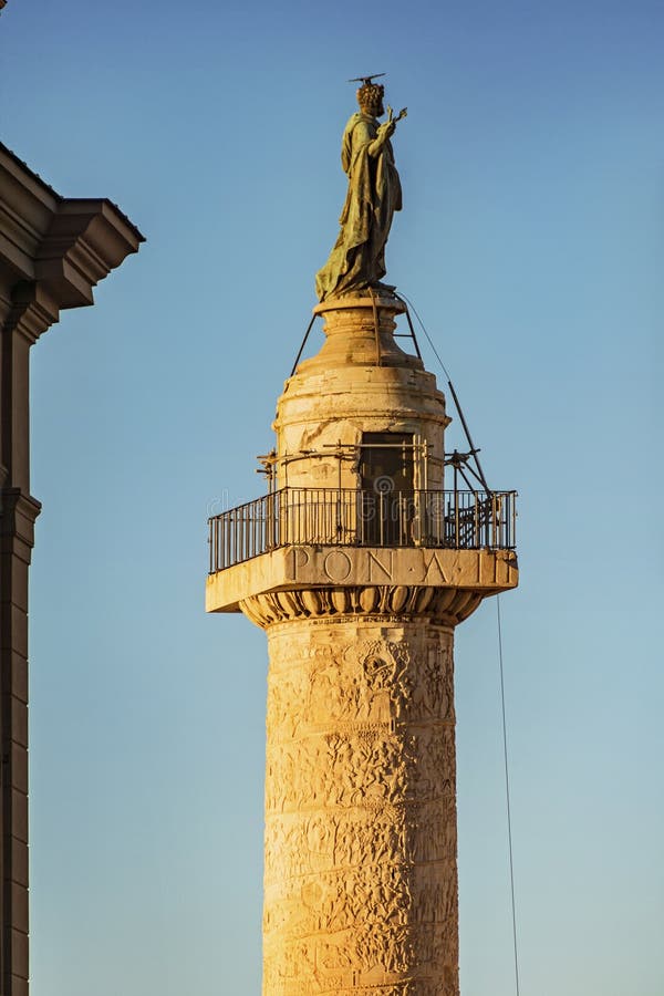 Traian Column Monument in Rome Stock Image - Image of travel, tourism ...