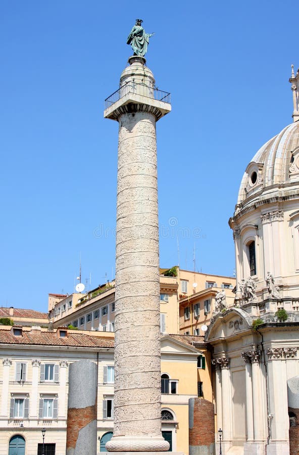 Traian Column in Rome, Italy Stock Image - Image of lazio, tourism ...