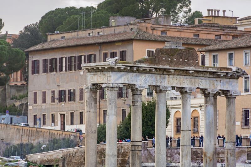 Traian Forum ruins in Rome stock image. Image of monument - 151811097