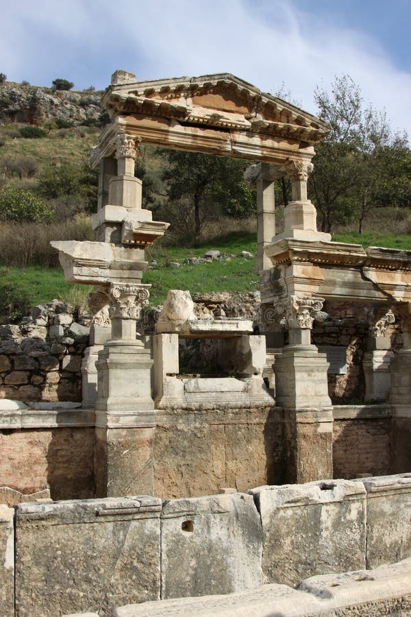 Traian Fountain Ephesus stock photo. Image of detail - 17144860