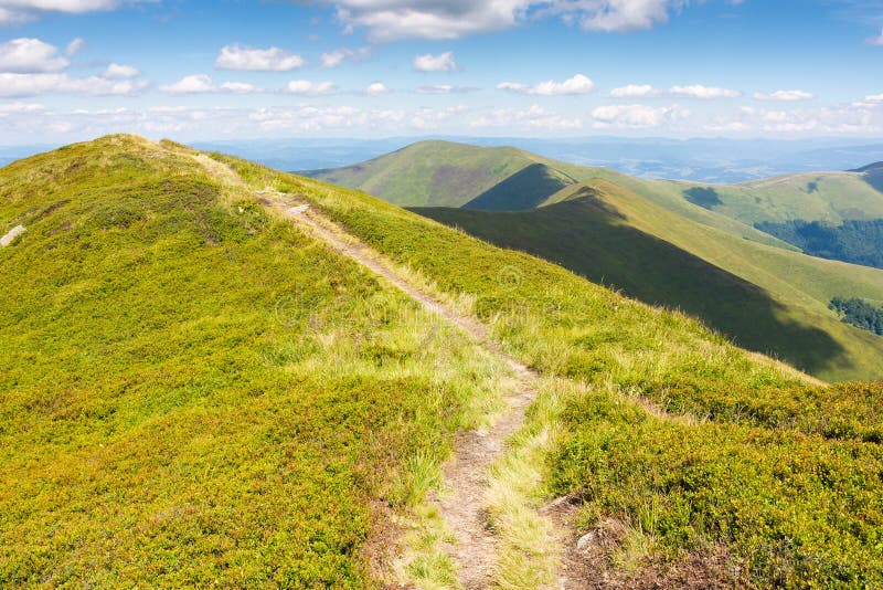 Trail through Carpathian Mountain Range in Summer Stock Photo - Image ...