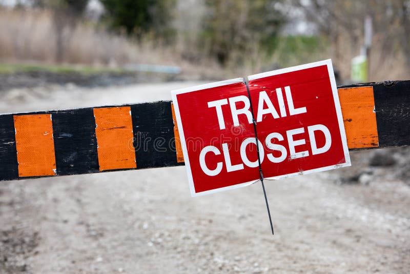 Trail closed stock photo. Image of sign, meadow, field - 13728052