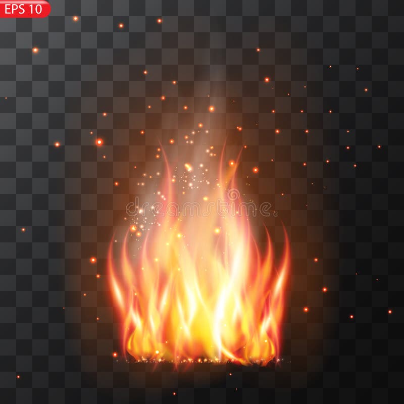 Trail of Fire.Burning Flames Translucent Elements Special Effect ...