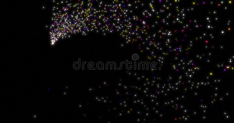 A Trail of Flying Multi-colored Sparkling Particles Moving Along a ...