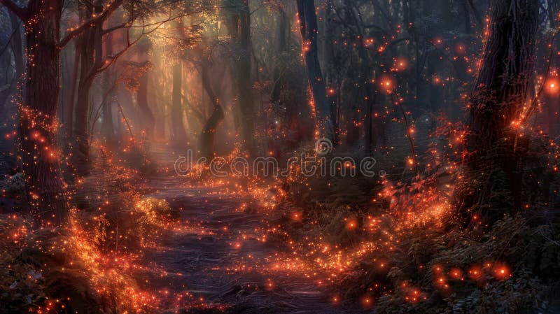 A Trail of Glowing Embers Sets the Surrounding Forest Ablaze As If ...