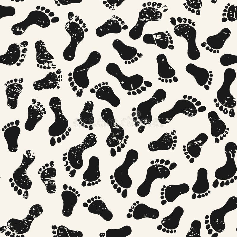 Trail of Human Footprints, Seamless Pattern. Stock Vector ...
