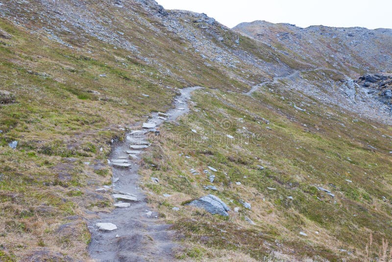 Curving Path Along the Alaskan Mountainside Stock Image - Image of ...