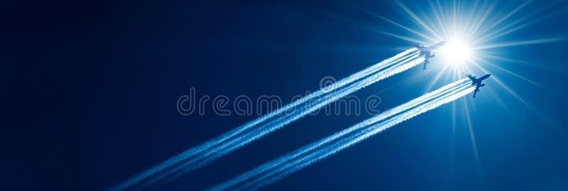 Trail of Light Streaks Against Blue Skies Stock Illustration ...