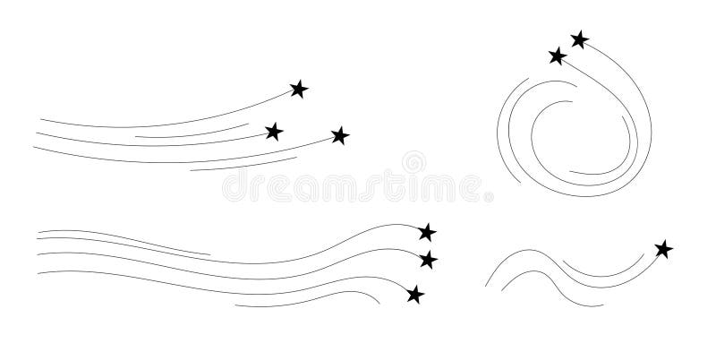 Trail of Magical Stars Set Isolated on White Stock Vector ...