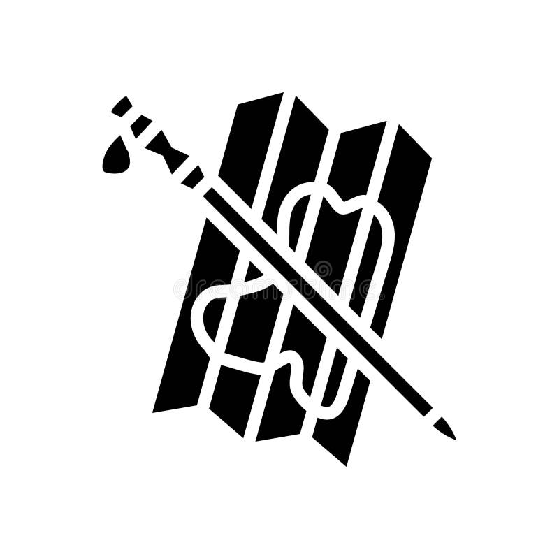 Trail Map Pole Nordic Walking Glyph Icon Vector Illustration Stock ...