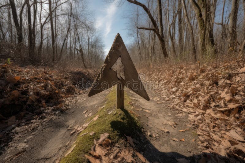 Trail Marker with Arrow, Pointing the Way Forward Stock Photo - Image ...